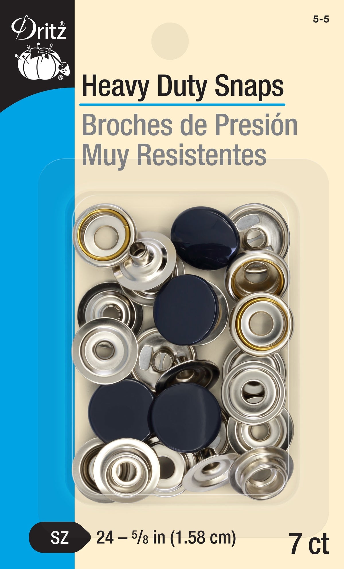 5/8" Heavy Duty Snaps, 7 Sets, Navy — Prym Consumer USA Inc.