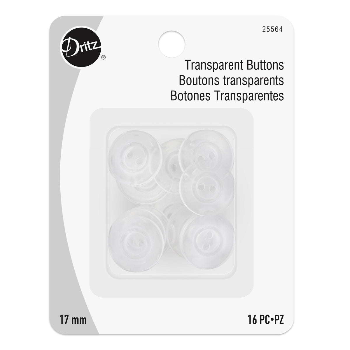 Transparent Buttons, 17mm, 16 pc — Prym Consumer USA Inc.