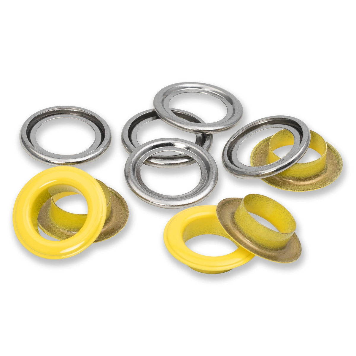 PRESALE--* Eyelets with washers 14 mm yellow 15pc — Prym Consumer USA Inc.