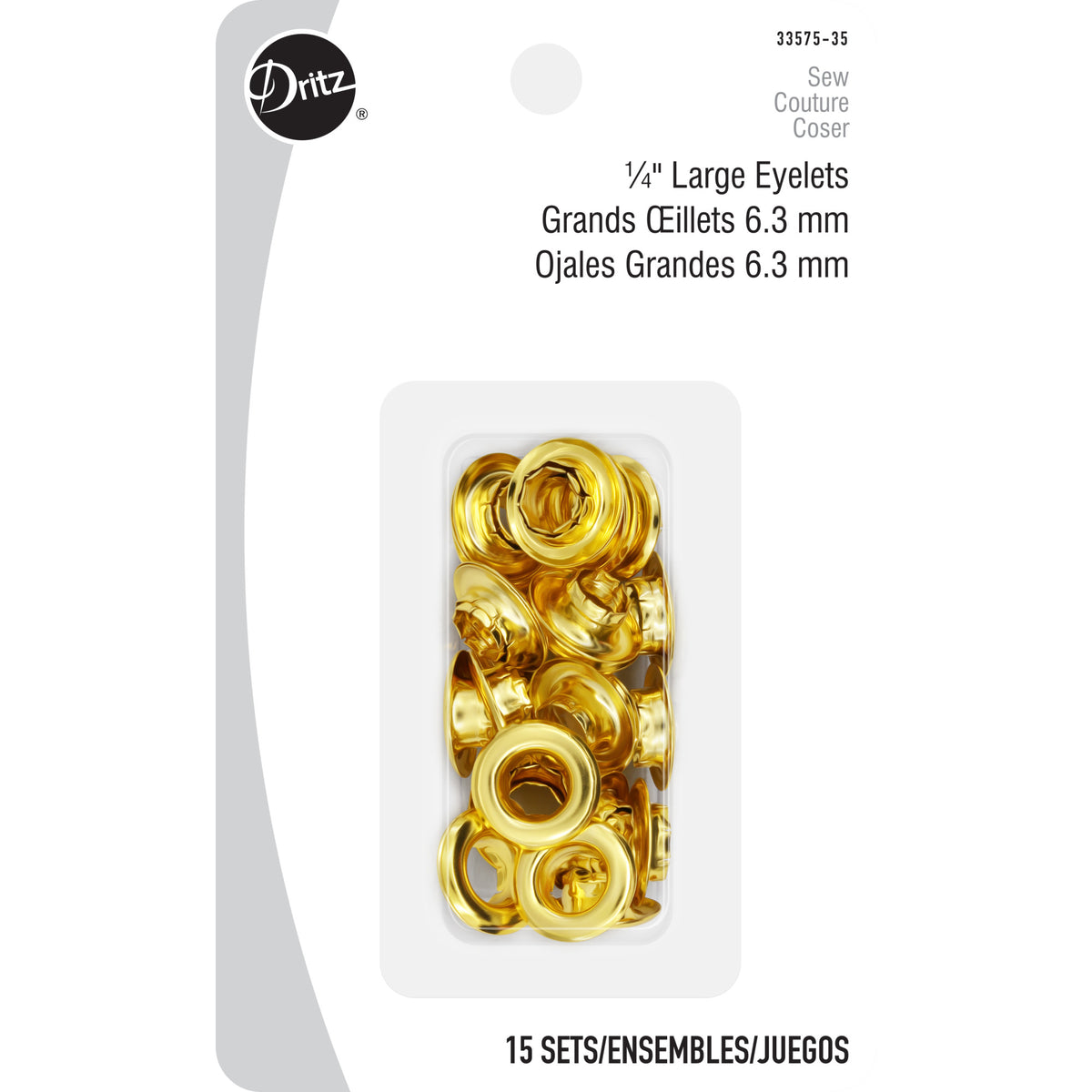 1/4" Large Eyelets, 15 Sets, Brass — Prym Consumer USA Inc.