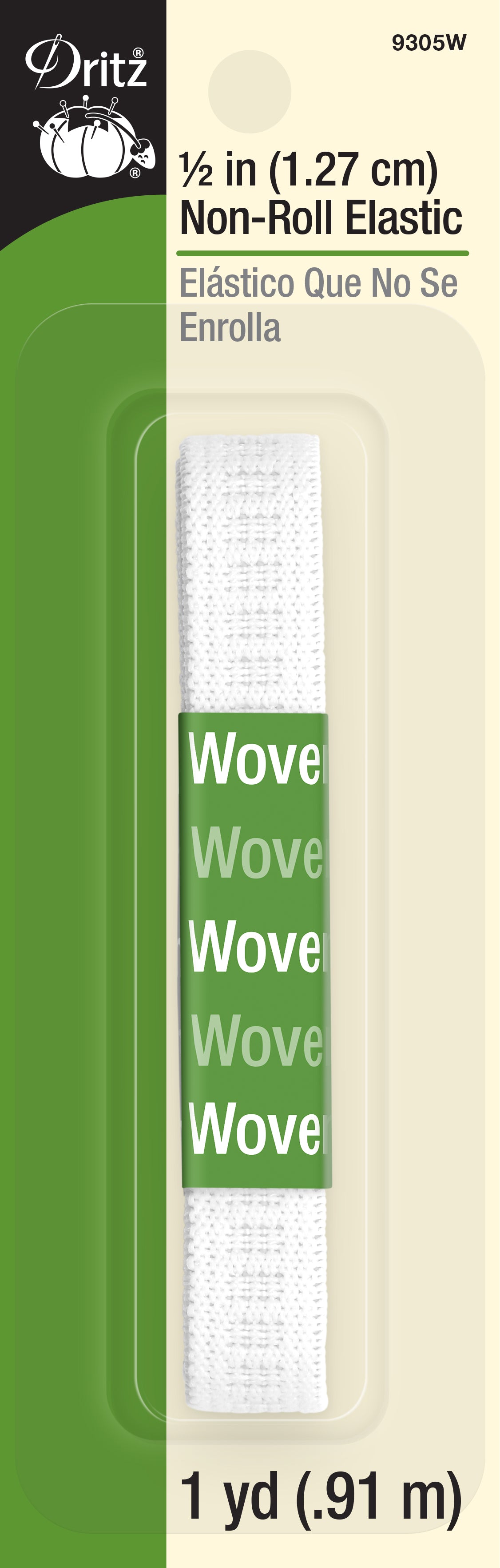 1/2" Non-Roll Elastic, White, 1 yd — Prym Consumer USA Inc.