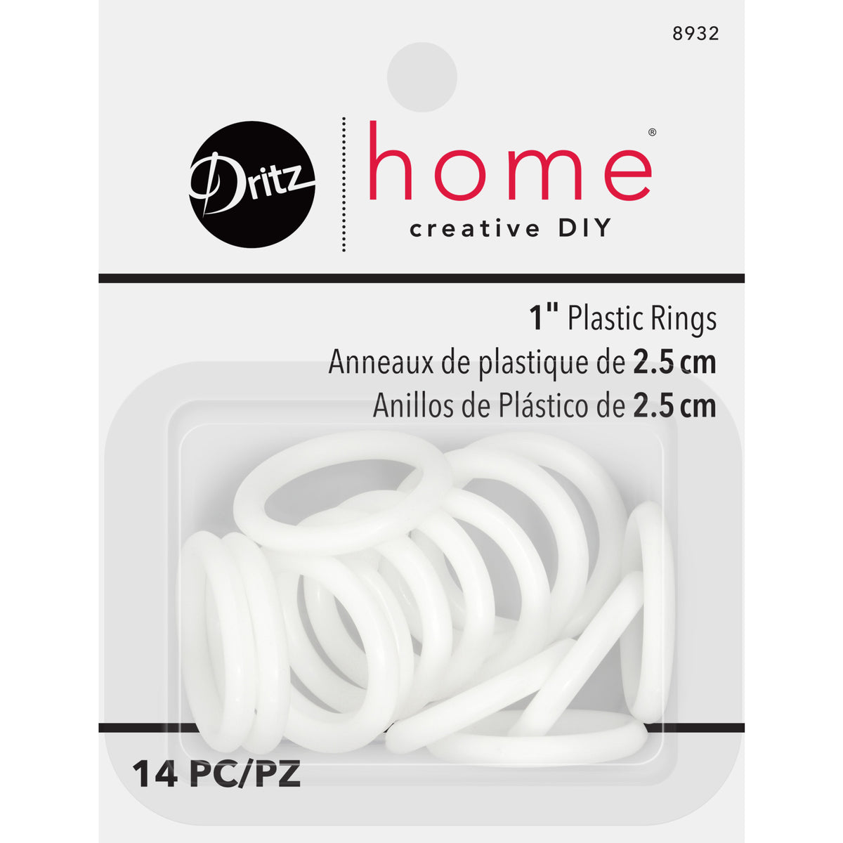 1" Plastic Rings, White, 14 pc — Prym Consumer USA Inc.