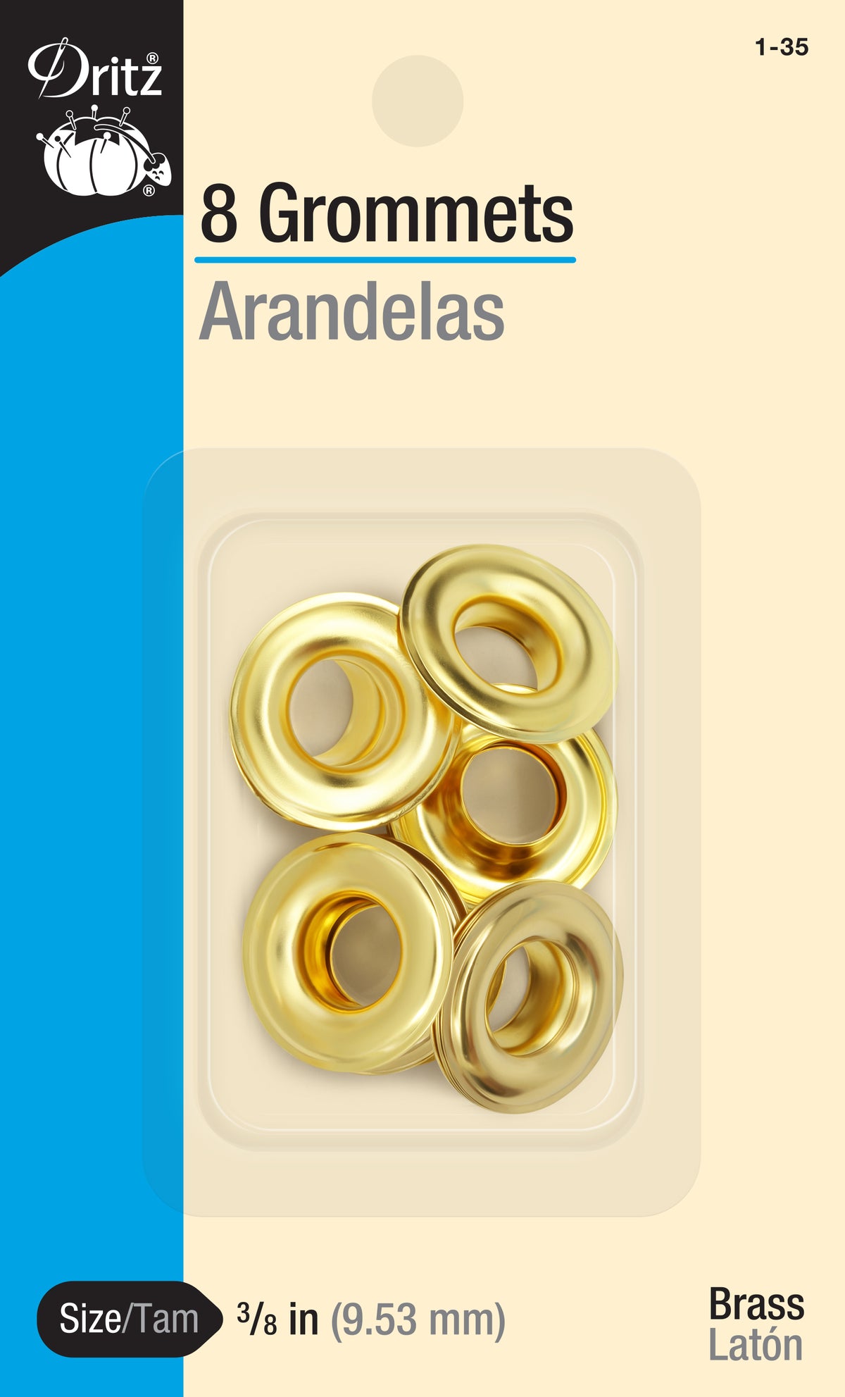 3/8" Grommets, 8 pc, Gold — Prym Consumer USA Inc.