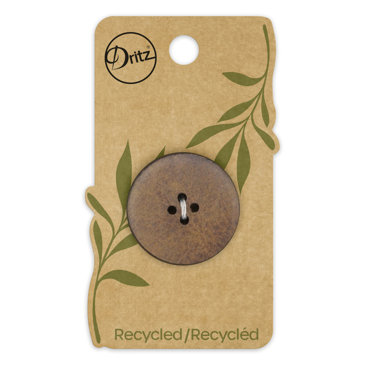 Recycled Leather Round Button, 30mm, Brown — Prym Consumer USA Inc.