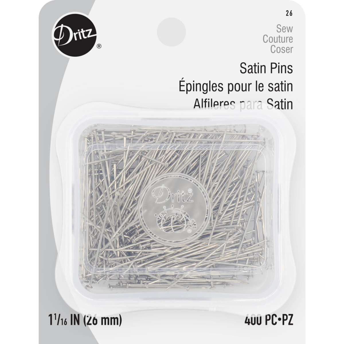1-1/16" Satin Pins, Nickel, 400 pc — Prym Consumer USA Inc.