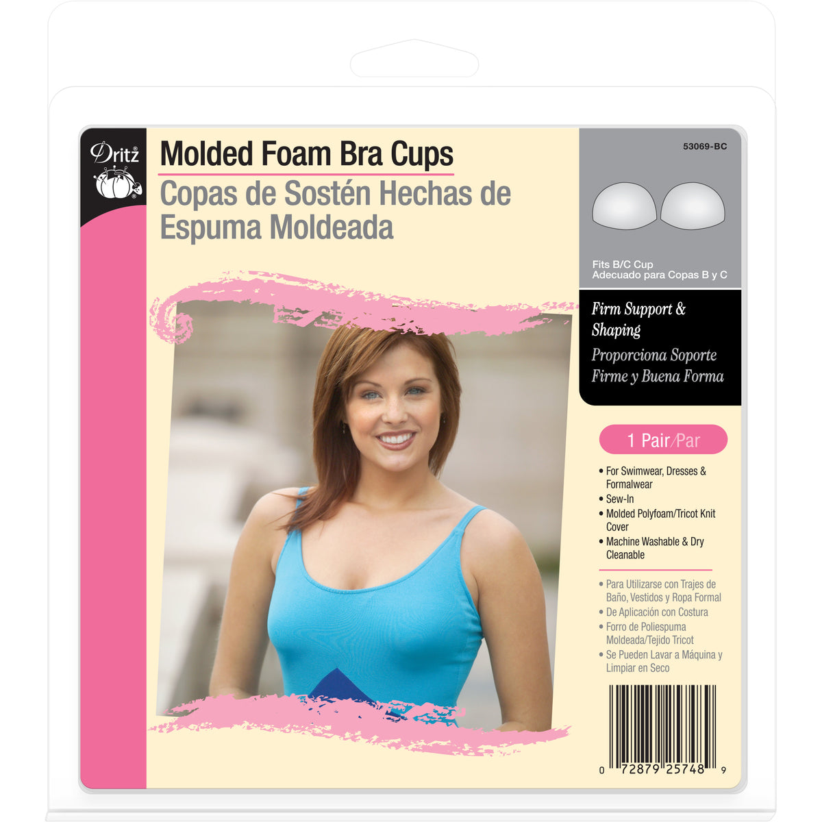 Molded Foam Bra Cups, White, B/C Cup — Prym Consumer USA Inc.