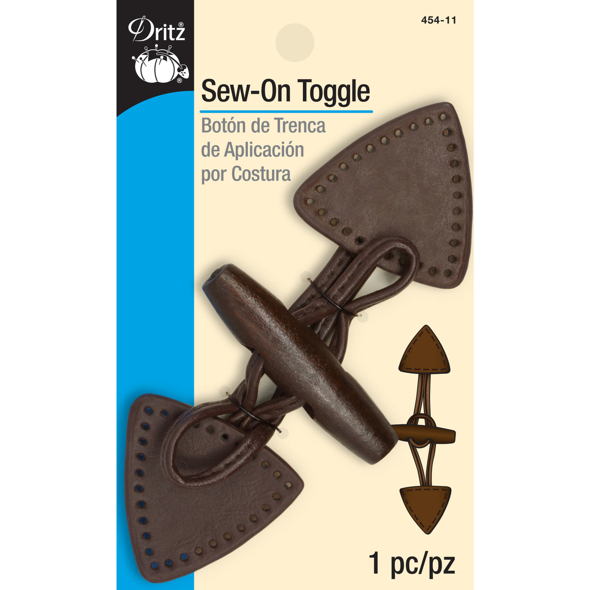 Sew-On Toggle, 1 pc, Brown — Prym Consumer USA Inc.