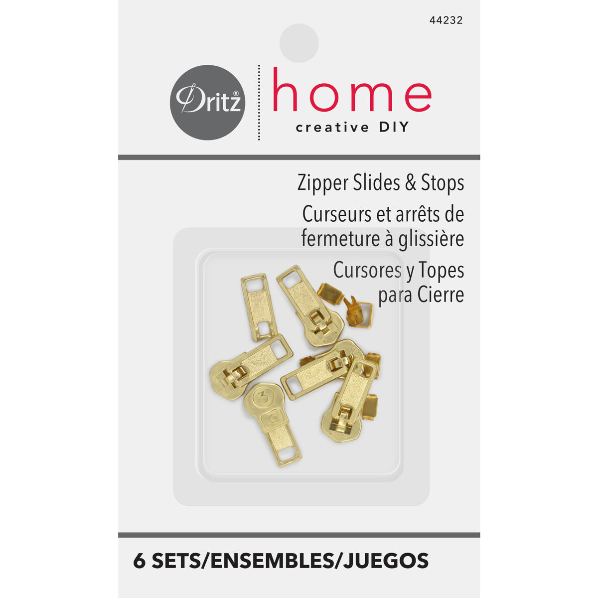 Zipper Slides & Stops, Brass, 12 pc — Prym Consumer USA Inc.