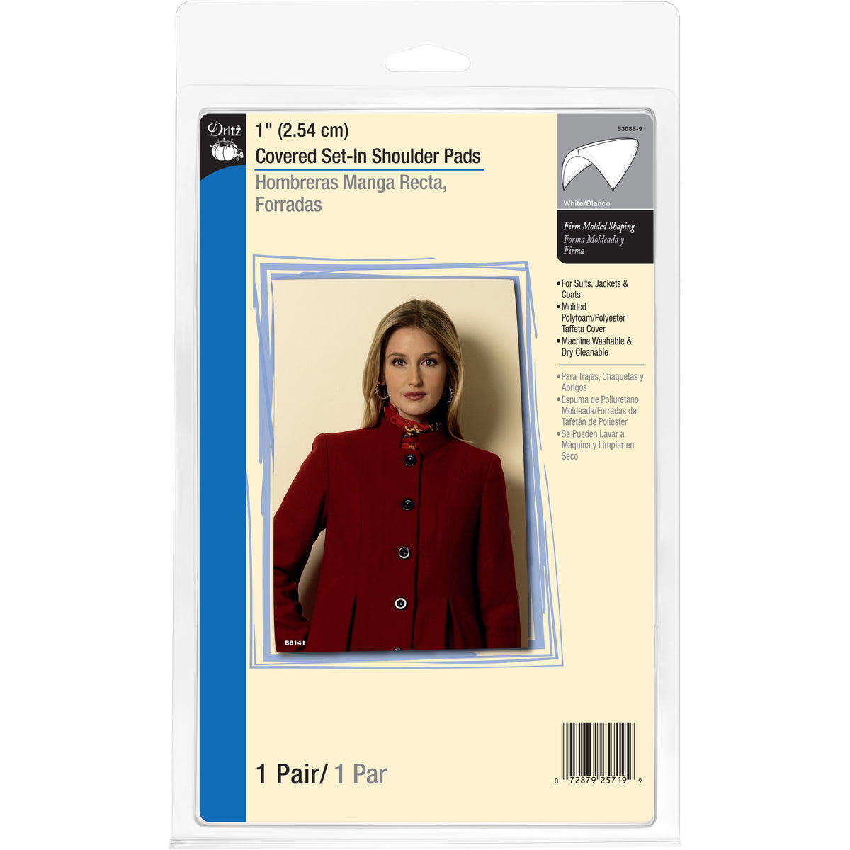 1" Covered Set-In Shoulder Pads, White — Prym Consumer USA Inc.
