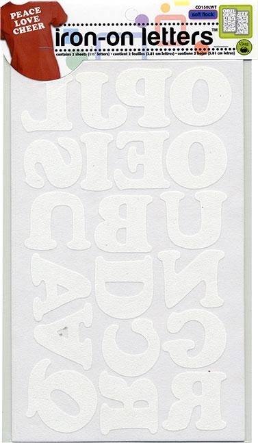 Soft Flock Iron-On Letters, 1 Sheet, White — Prym Consumer USA Inc.