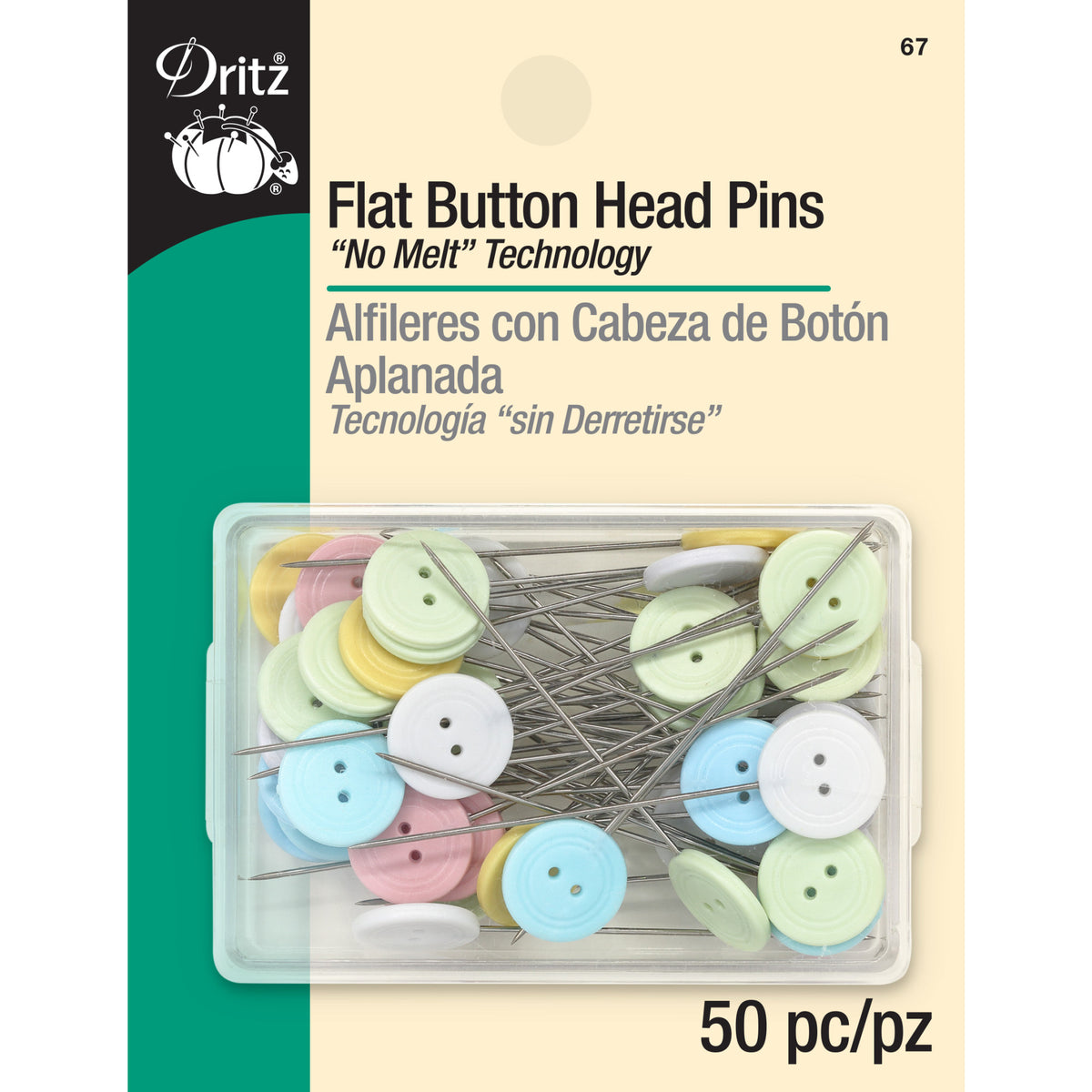 Flat Button Head Pins, Assorted, 50 pc — Prym Consumer USA Inc.