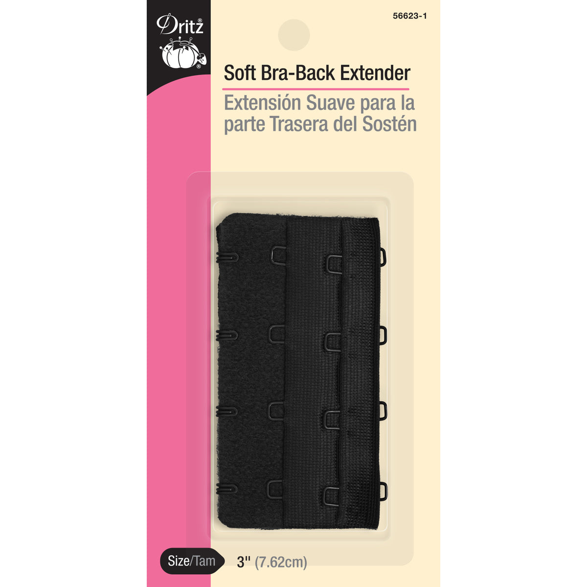 3" Soft Bra-Back Extender, Black — Prym Consumer USA Inc.